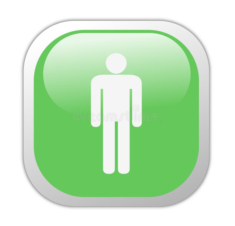 Glassy Green Gents Icon stock illustration. Illustration of shine - 5299741