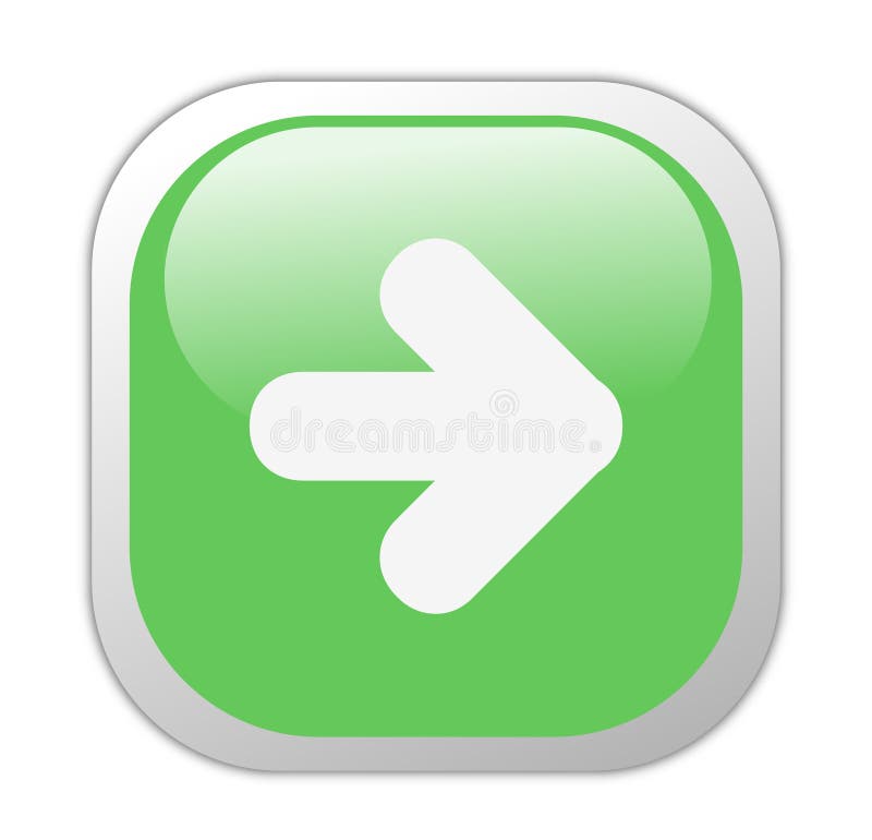 Glassy Green Square Next Icon Stock Illustration - Illustration of ...
