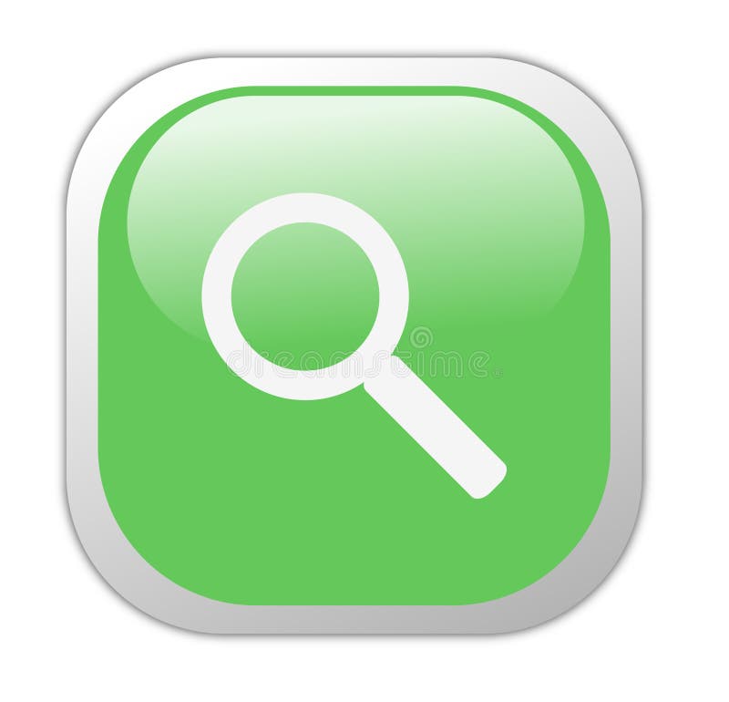 Glassy Green Square Download Icon Stock Illustration - Illustration of ...