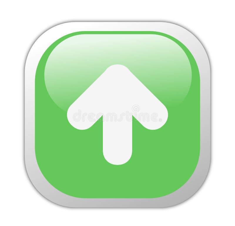 Glassy Green Square Upload Icon Stock Illustration - Illustration of ...