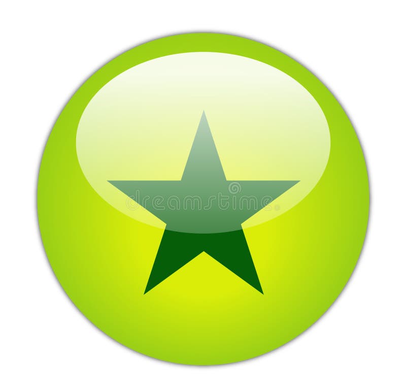 Glassy Green Star Icon stock illustration. Illustration of shine - 5972511