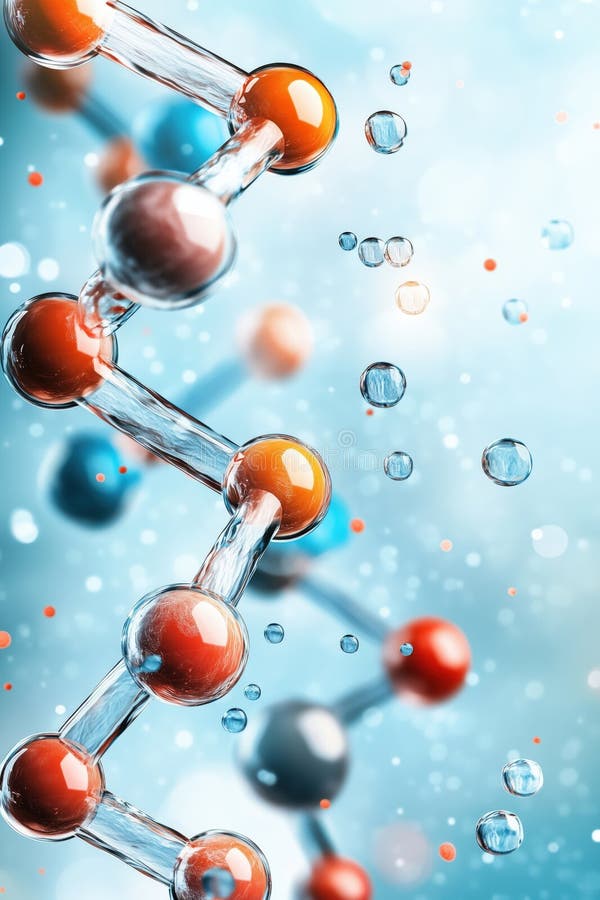 Colorful Molecular Structure Forming Dna Double Helix with Floating ...