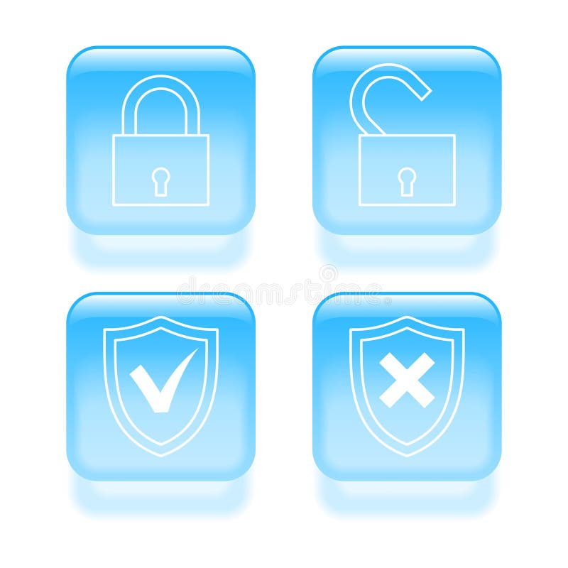 Glassy protection icons stock vector. Illustration of online - 51532239