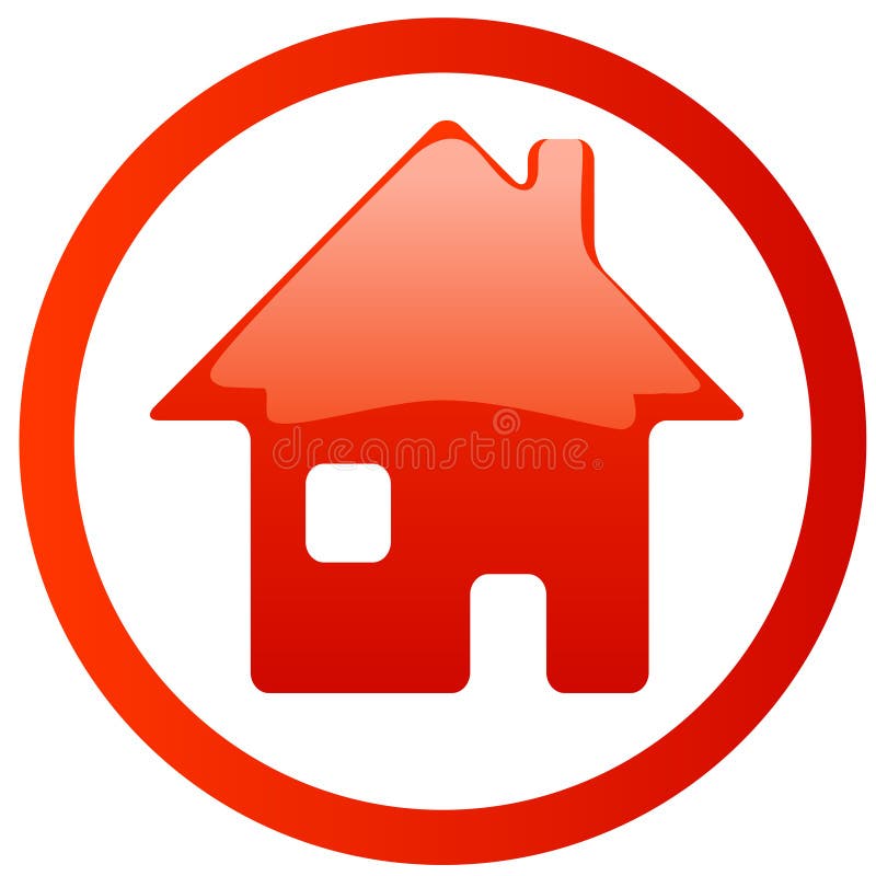 House at Key, Vector Icon, Red Silhouette Stock Vector - Illustration ...