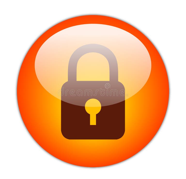 Glassy Red Lock Icon stock illustration. Illustration of encrypt - 6427449