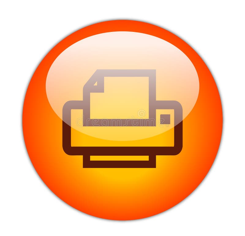 Glassy Red Printer Icon stock illustration. Illustration of round - 6427709