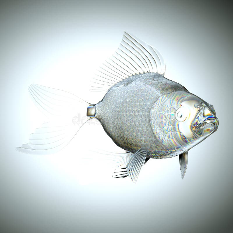 Glassy Semitransparent Fish With Scales And Fins Stock Illustration ...