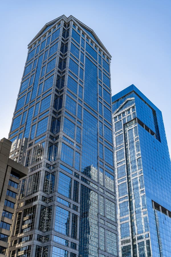 Glassy Skyscraper. Modern City Perspective. Skyscraper in Metropolis ...