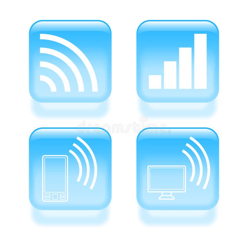 Wireless and Communications Icons Stock Vector - Illustration of ...