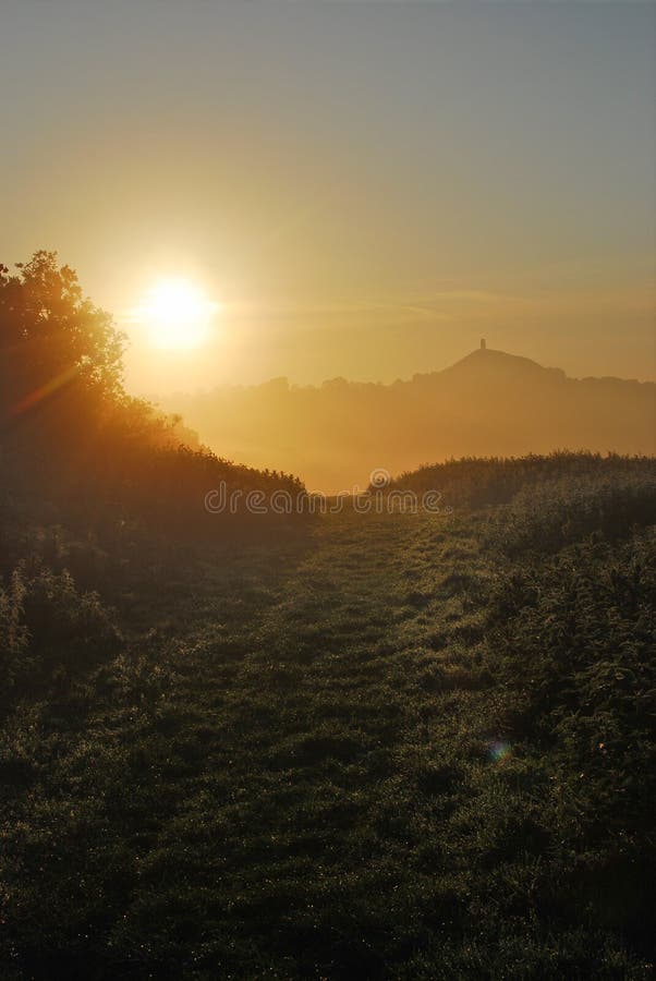 Glastonbury Avalon dawn stock photo. Image of christmas - 5403176