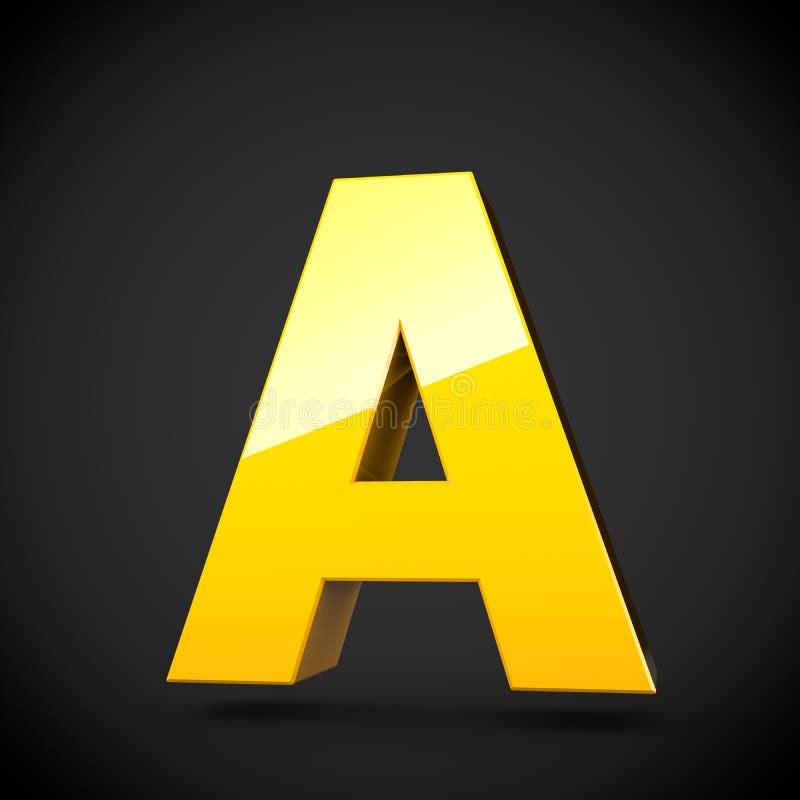Glatte Gelbe Versalien Des Farbenbuchstaben a Mit Softbox Reflexion ...