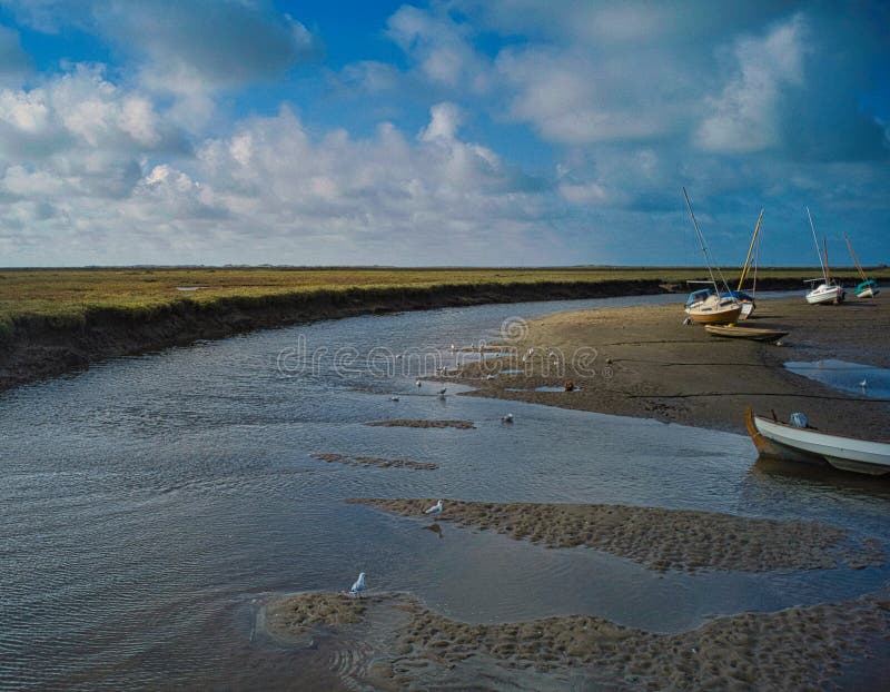 Glaven River in Norfolk Aerial View Stock Photo - Image of coastal ...