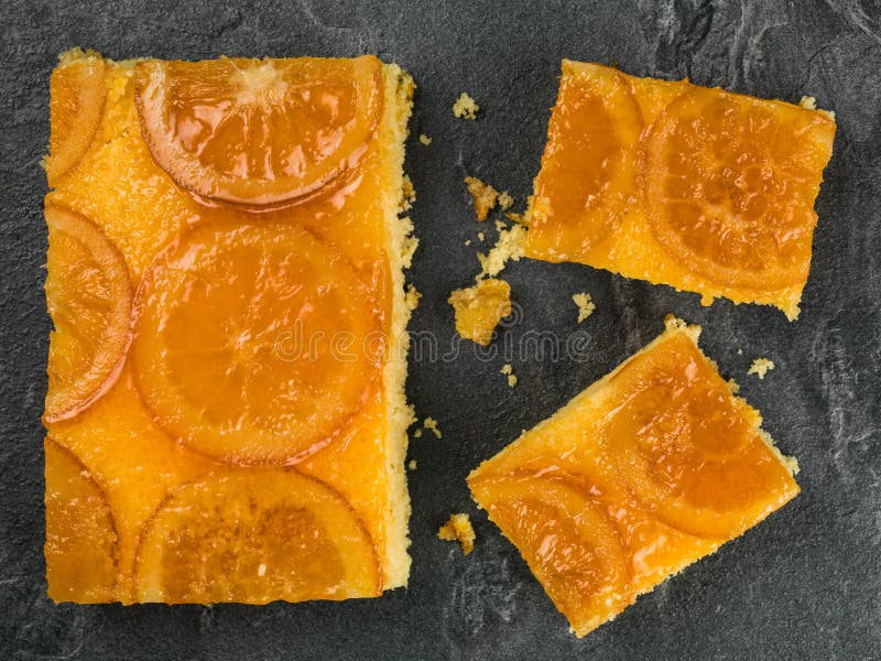 Glazed Candied Orange Sponge Cake Stock Photo - Image of orange, sliced ...