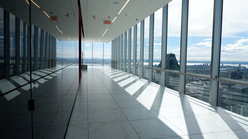 Glazed corridor stock photo. Image of architecture, illuminated - 154308094