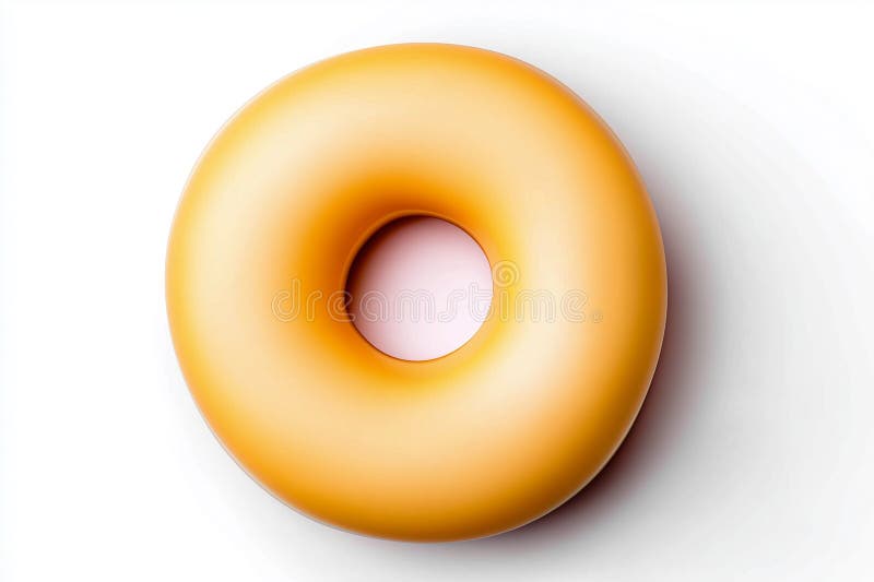 Glazed Donut Rests on Clean White Surface, Capturing Attention with Its ...