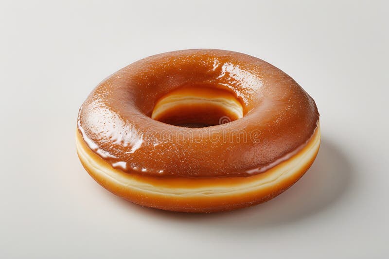 A Single Glazed Donut on a Plain White Background Stock Illustration ...