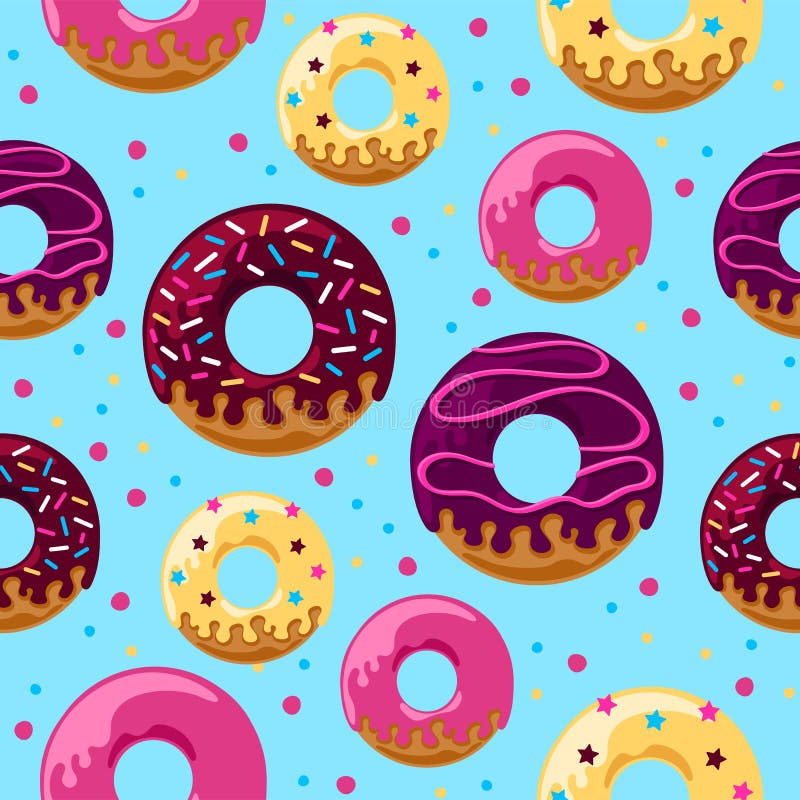 Glazed donuts pattern stock vector. Illustration of paper - 110723447