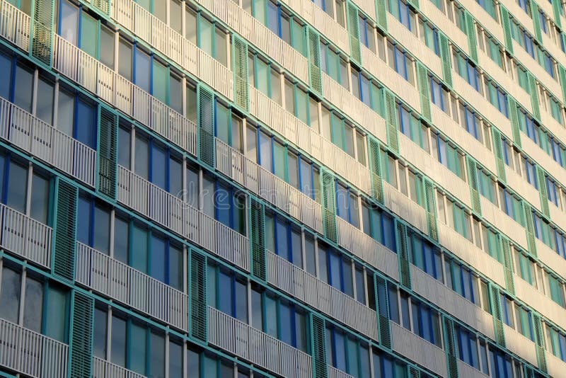 Glazed Facade of a Modern Building Stock Photo - Image of cloudy ...