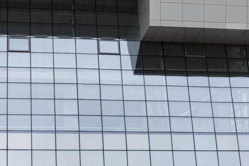 Glazed Facade of a Modern Building, Urban Architecture. Stock Image ...
