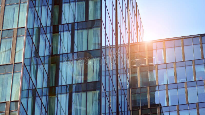 The Glazed Facade of an Office Building with Reflected Sky. Stock Photo ...