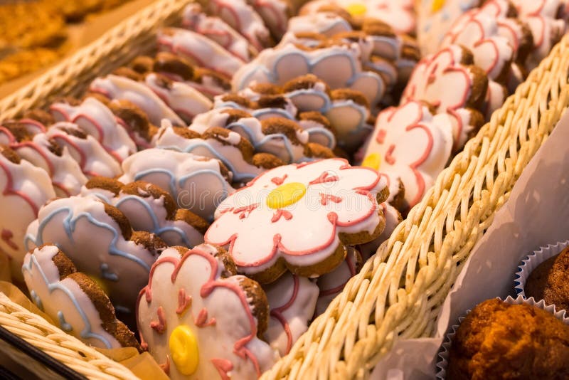 Pastries in a bakery stock image. Image of sweet, calories - 14284165