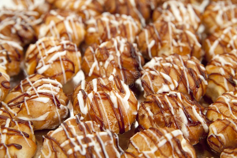 Glazed mini cream puffs stock photo. Image of homemade - 34421014