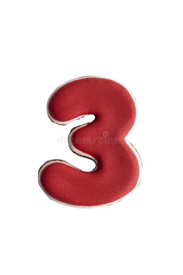 Glazed Painted Cookies Number 3. Gingerbread Cookies As Numbers Stock ...