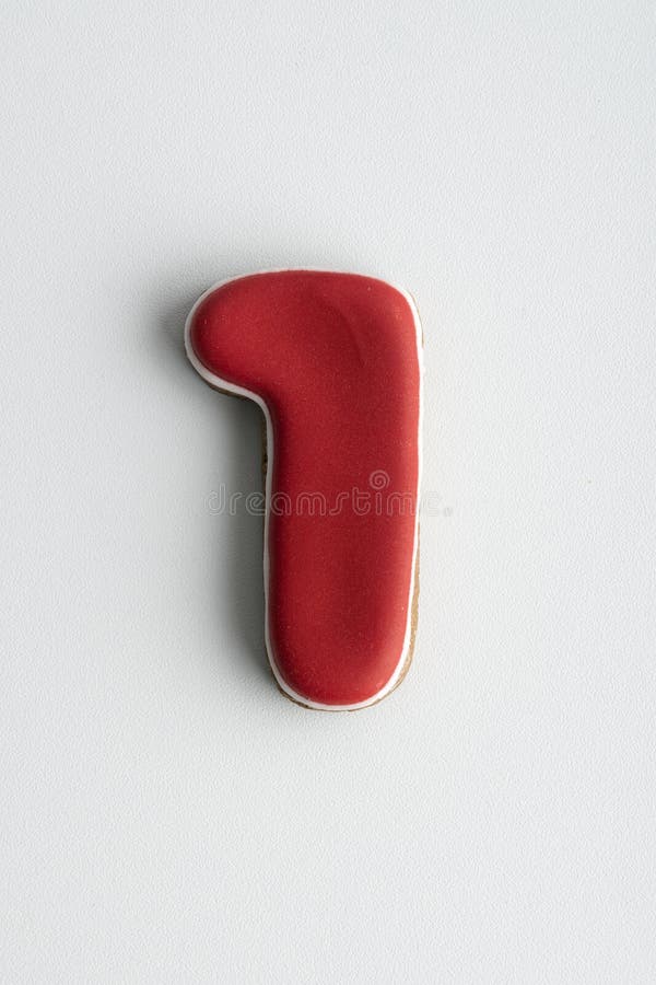 Glazed Painted Cookies Number 1. Gingerbread Cookies As Numbers on ...
