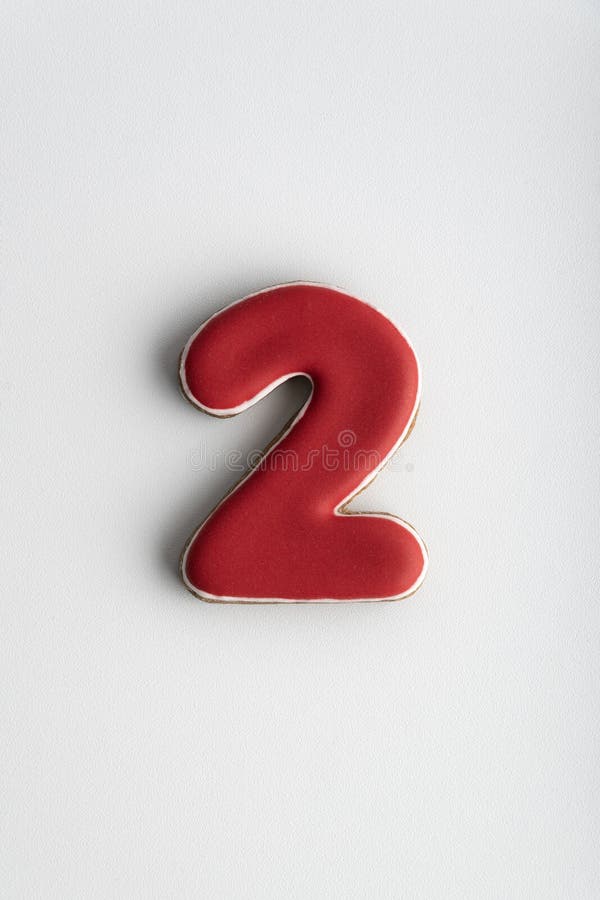 Glazed Painted Cookies Number 2. Gingerbread Cookies As Numbers on ...