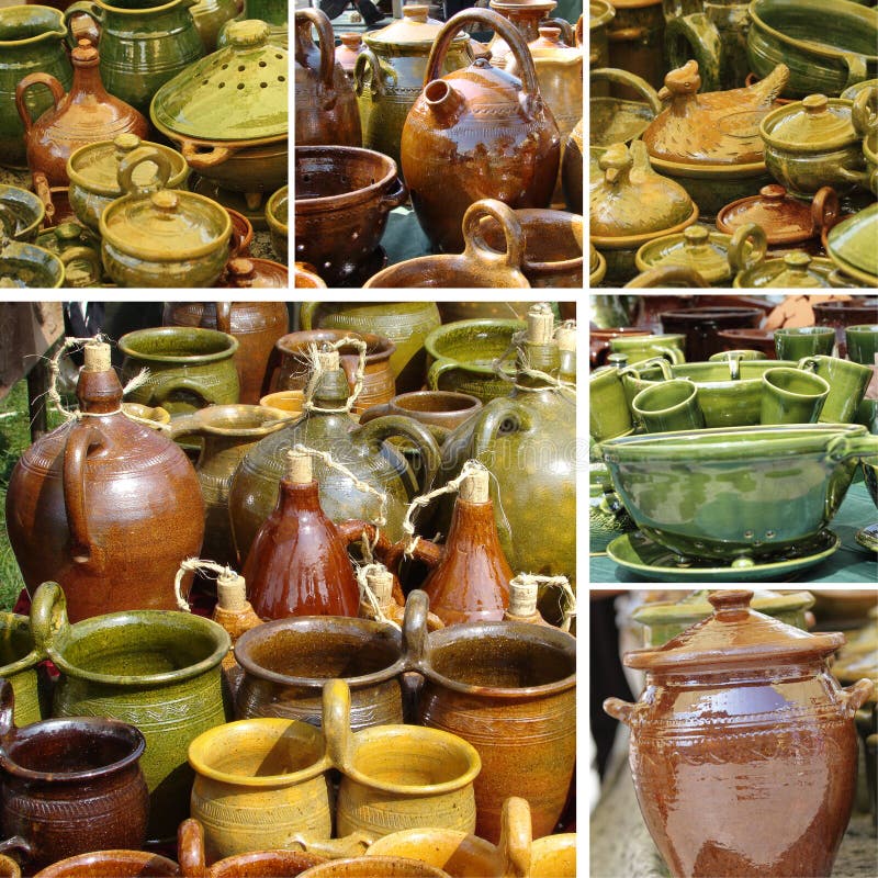 Glazed pottery collection stock image. Image of handmade - 20835893