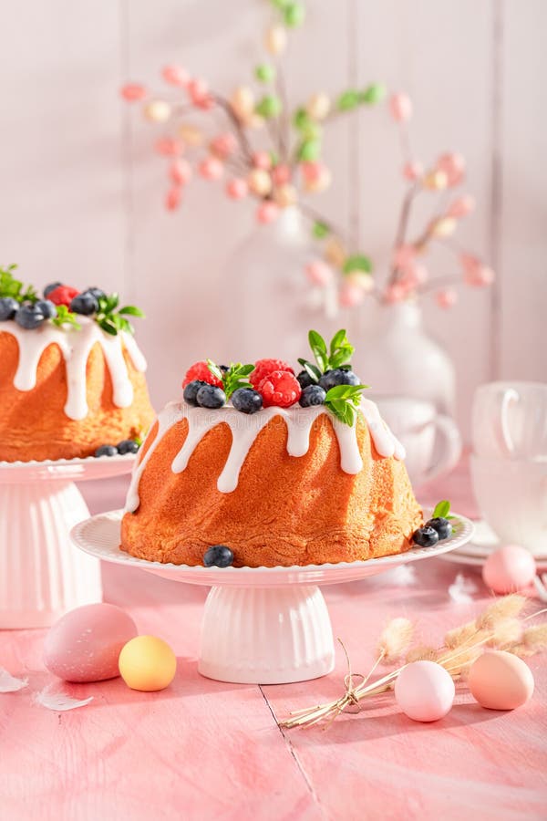 Glazed Ring Cake for Easter As Sweet Easter Pastry Stock Photo - Image ...