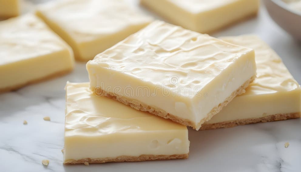 Glazed Vanilla Curd Cheese Bars Served on Table, Closeup Stock Photo ...