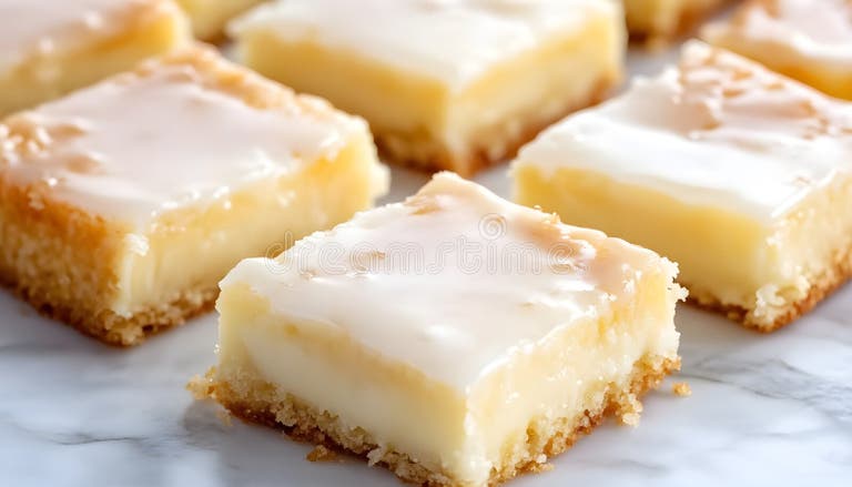 Glazed Vanilla Curd Cheese Bars Served on Table, Closeup Stock Image ...