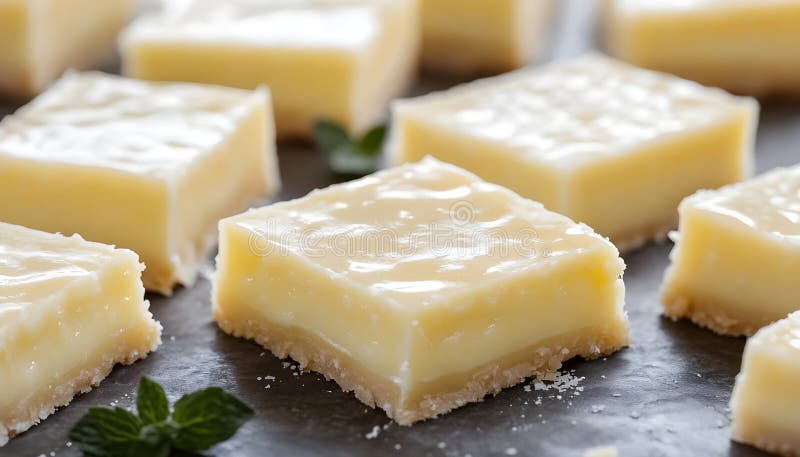 Glazed Vanilla Curd Cheese Bars Served on Table, Closeup Stock Image ...