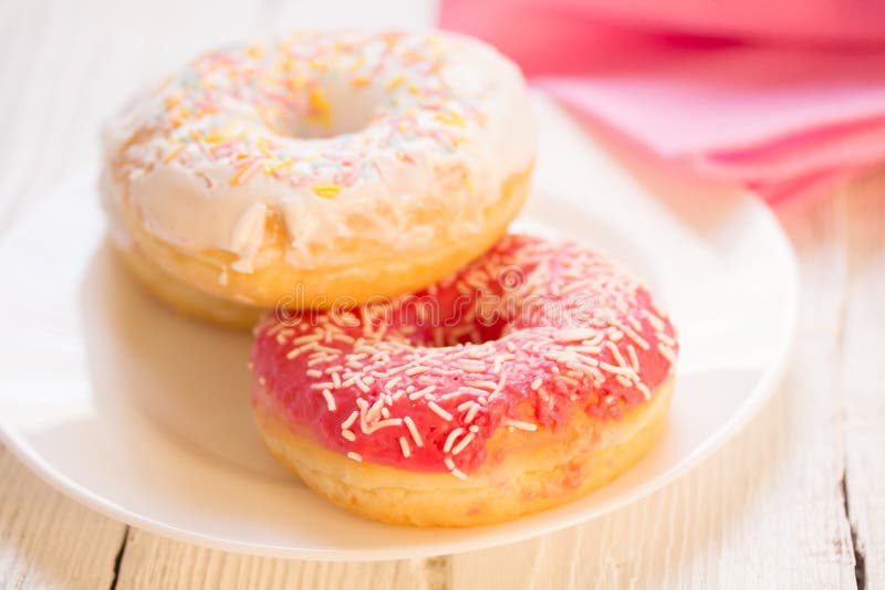 Glazed Yeast-raised Ring Doughnut Stock Photo - Image of table, sweet ...