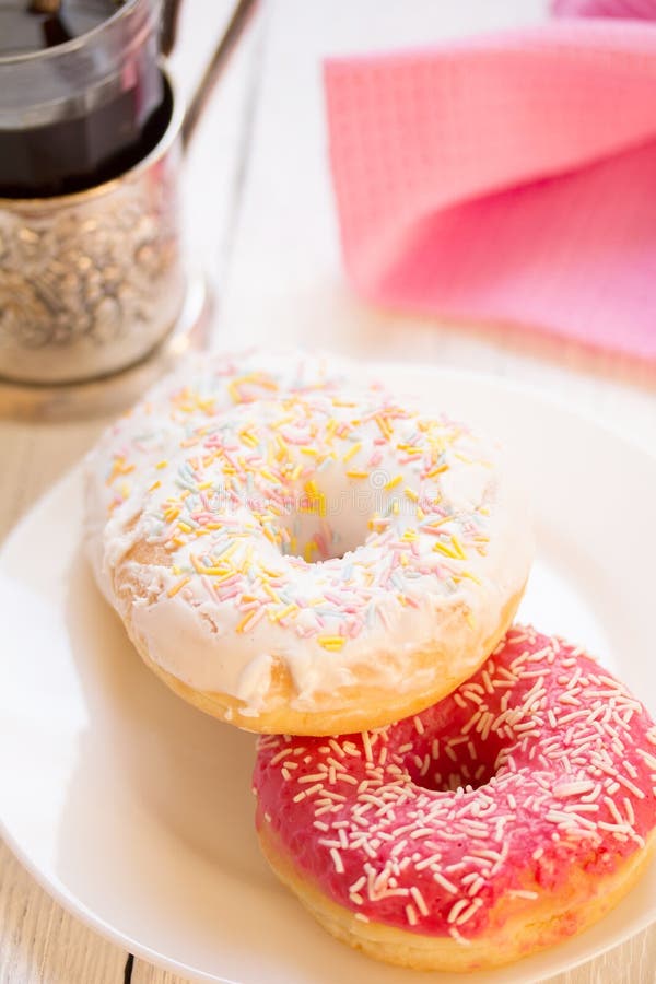 Glazed Yeast-raised Ring Doughnut Stock Photo - Image of table, sweet ...