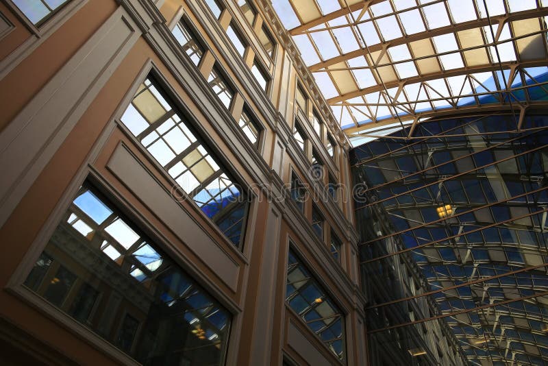 Glazing in modern building stock photo. Image of apartment - 61985532