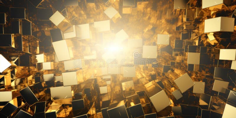 Gleaming Abstract Gold Metallic Cube Pattern for Luxury Design Stock ...