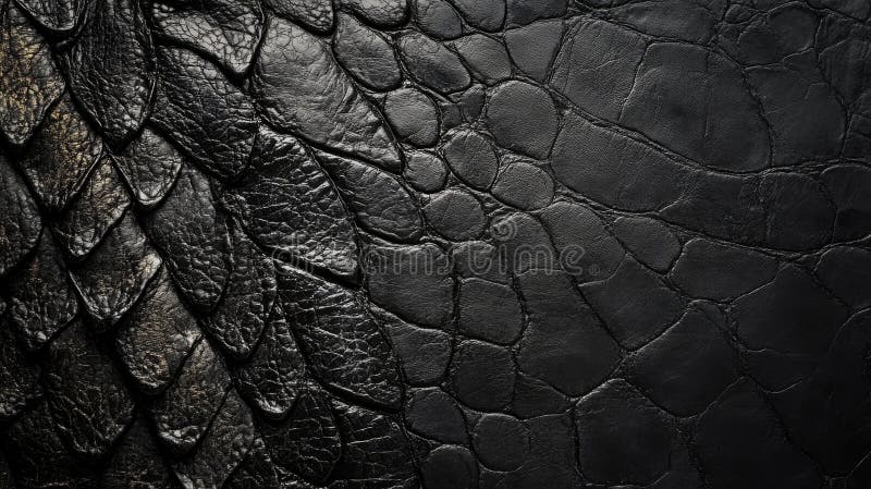 A Gleaming Black Leather Backdrop with a Detailed Texture and Natural ...