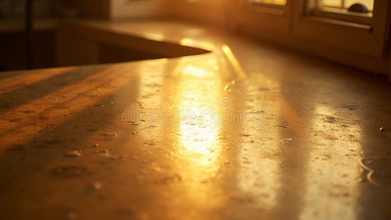 Gleaming Brass Surface Reflecting Golden Light in Room Stock ...