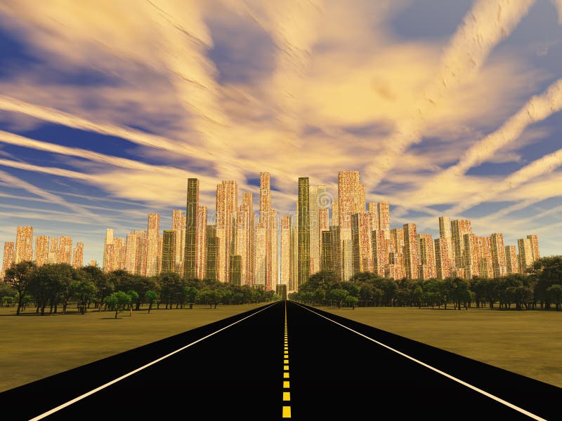 Gleaming city stock illustration. Illustration of gold - 29155512