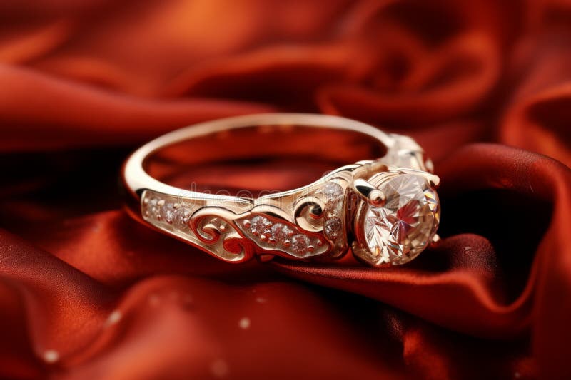 Gleaming 3D Engagement Ring Elegantly Rests on a Table in a Stunning ...