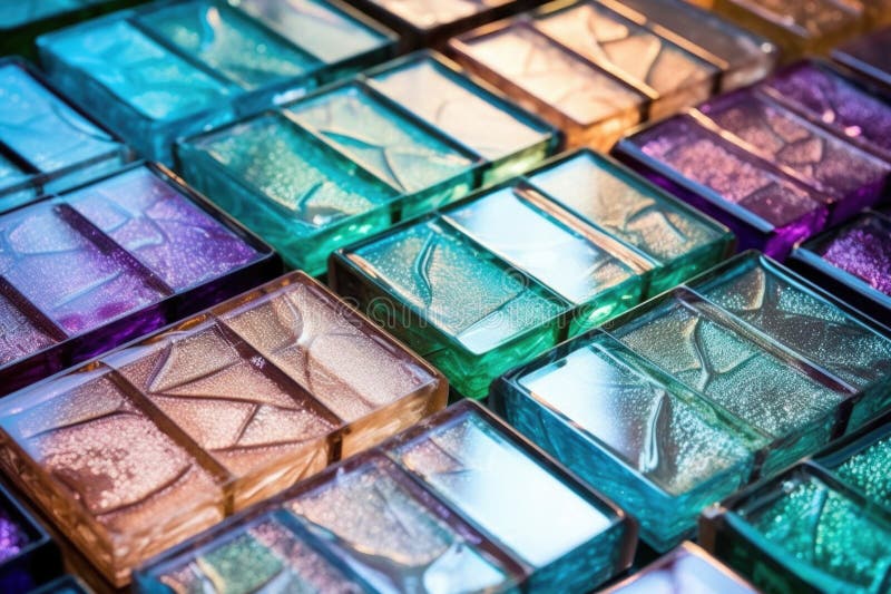 Gleaming Glass Tiles in Various Stages of Completion Stock Image ...