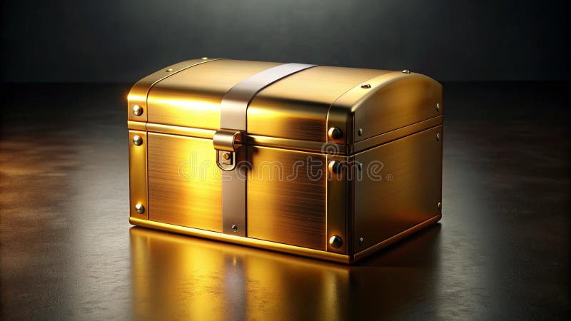 A Gleaming Gold Box with a Bronze Lid, Ready To Be Opened Generative AI ...
