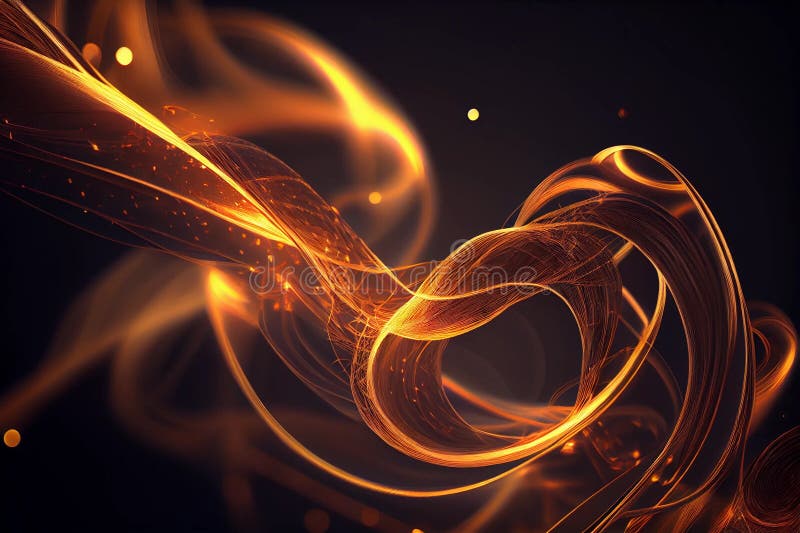 Gleaming Gold Light Lines on an Abstract Black Background Stock ...