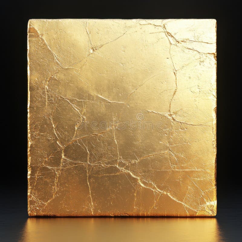 Gleaming Gold Sheet with Irregular Texture and Radiant Surface Against ...