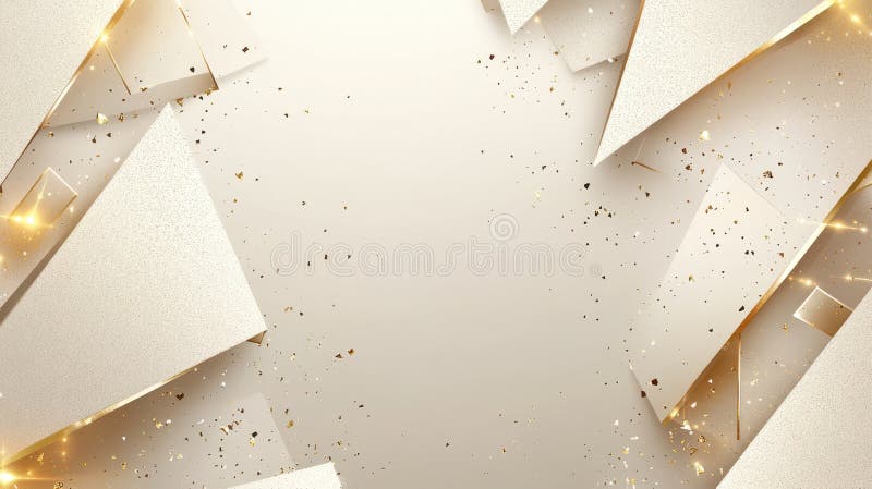 Gleaming Gold and Silver Triangles Dance Across a Pristine White Canvas ...