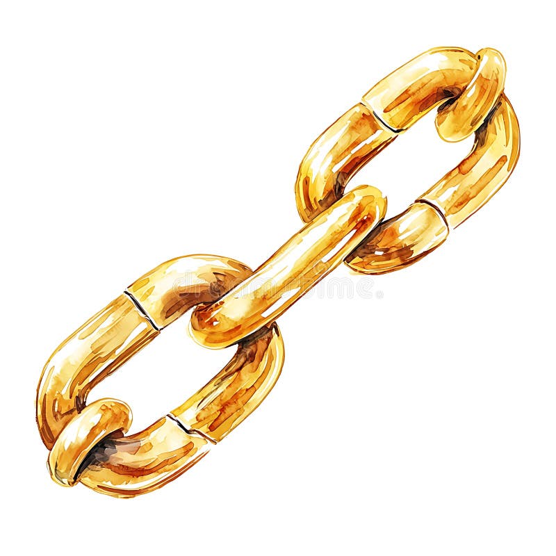 A Gleaming Golden Chain Link Symbolizing Strength and Connection Stock ...