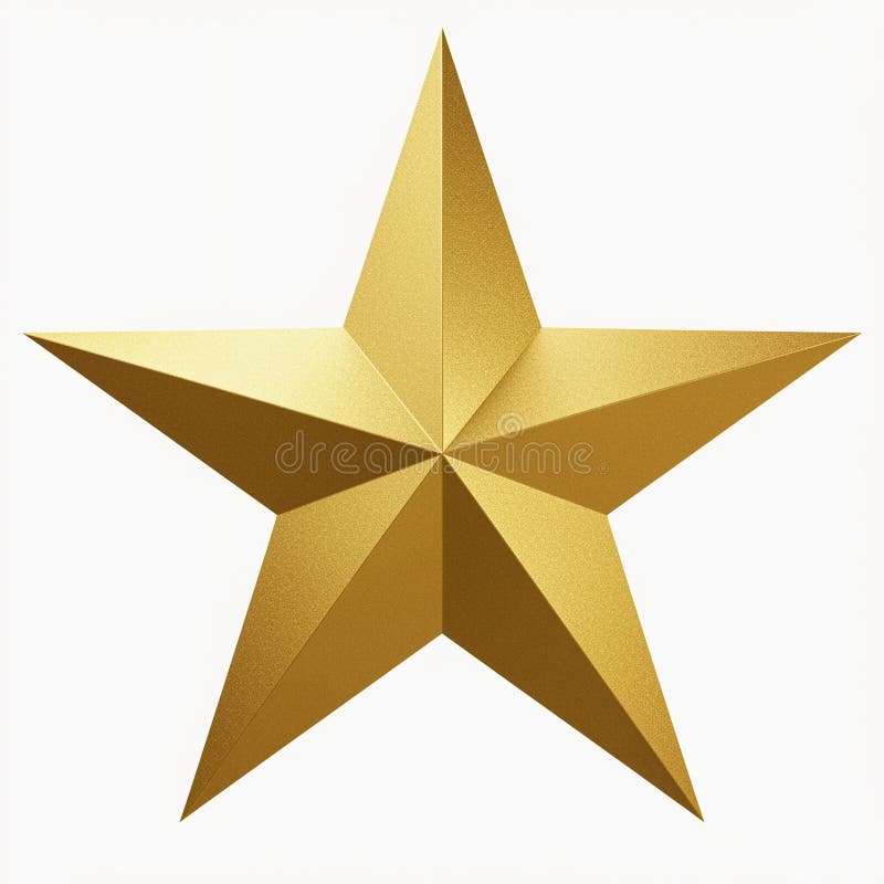 Gleaming Golden Star with Five Points on Stark White Background Shine ...