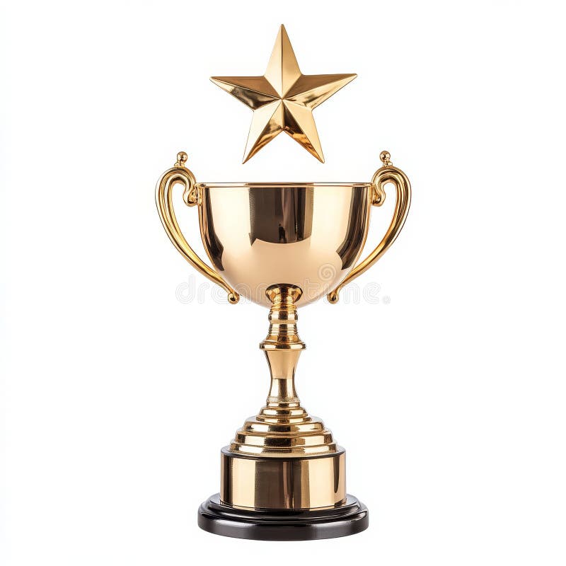 A Gleaming Golden Trophy with a Polished Surface and a Bold Star ...